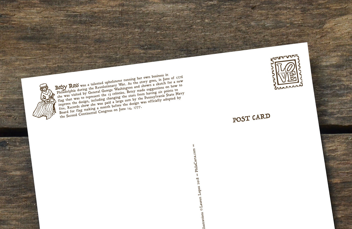 Betsy Ross Flag Postcard Art Print | Phila ☆ Carta – PhilaCarta