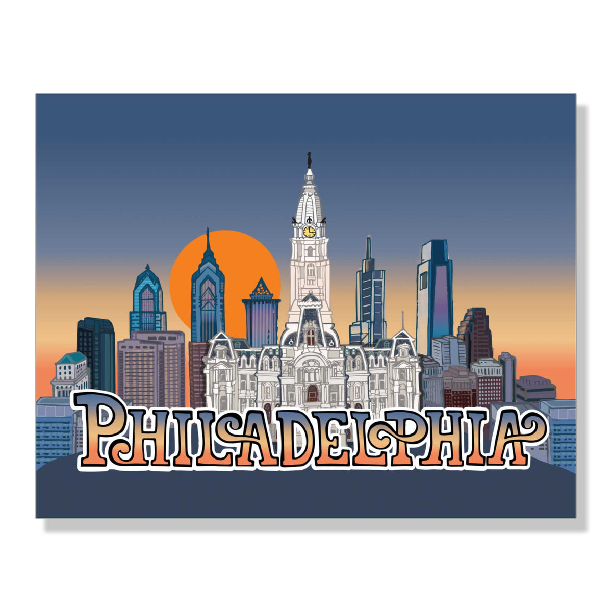 Philadelphia Skyline Art Print - 11 x 14 inch print – PhilaCarta